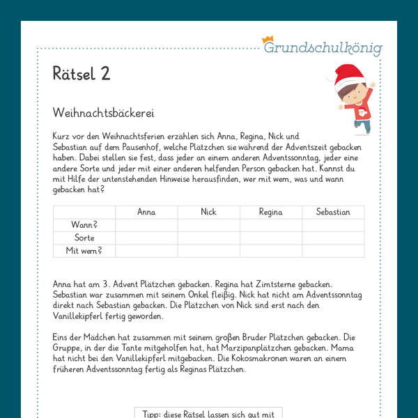 Königspaket: Weihnachten & Winter - Rätsel (Teil 2) – Grundschulkönig GmbH