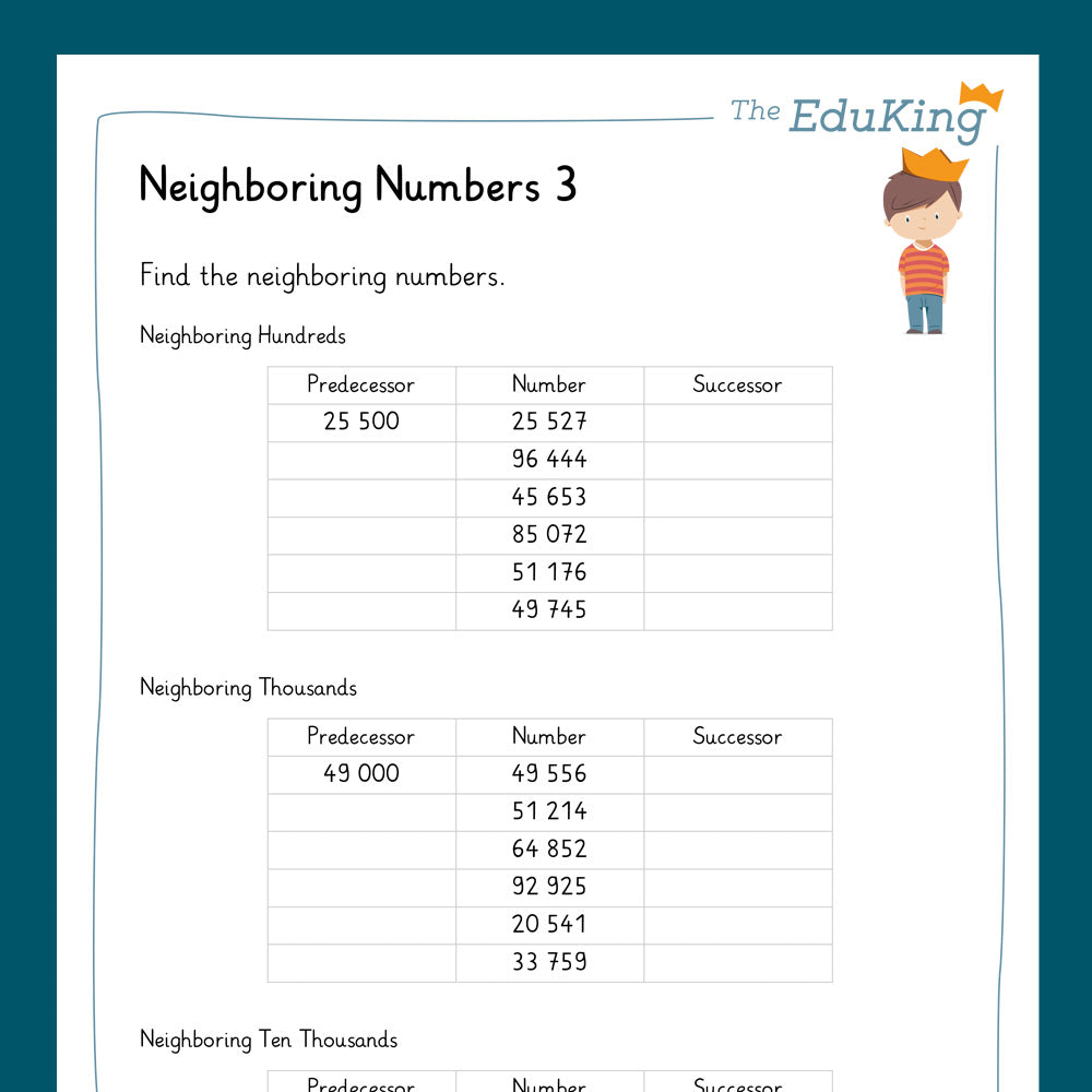 Master Bundle: Neighboring Numbers, 5-Digit Numbers (Math, Grade 4 ...