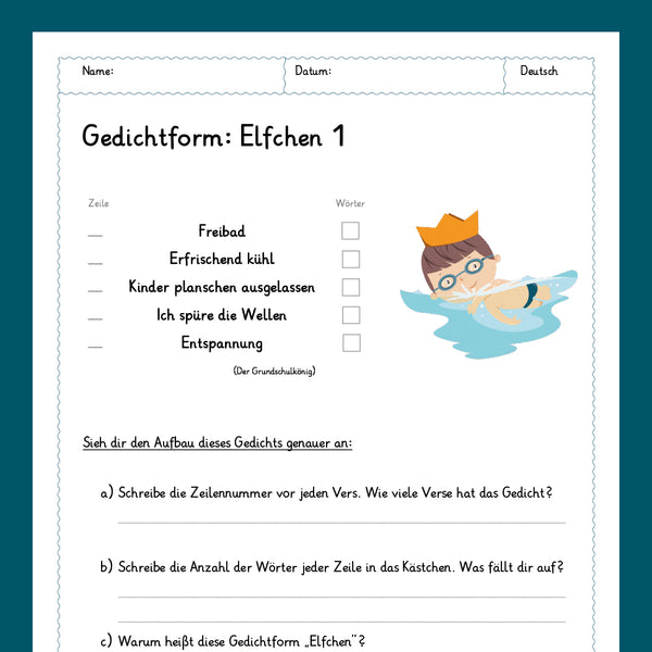 Königspaket: Elfchen (Deutsch, 3. & 4. Klasse) – Grundschulkönig GmbH